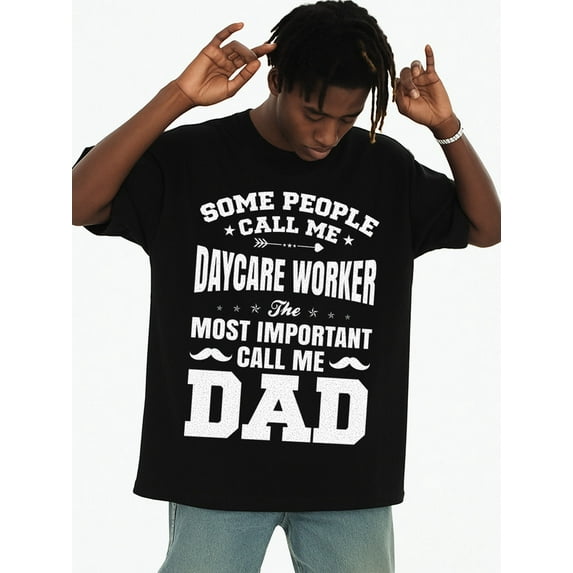 Dad's Daycare Pride men's Exercise 180G 100% Cotton black Running gym ...