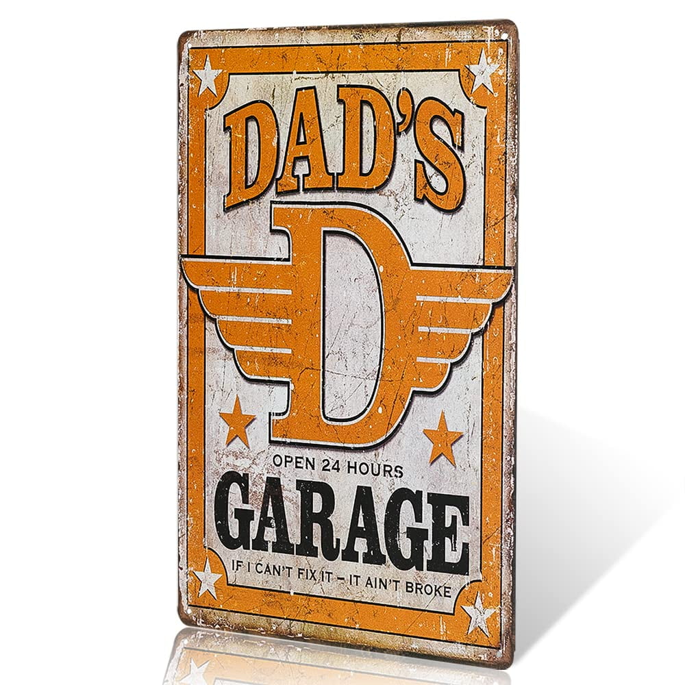 Dad's Garage Tin Metal Sign Decor Funny Humorous Daddy Father " 12x 8 ...