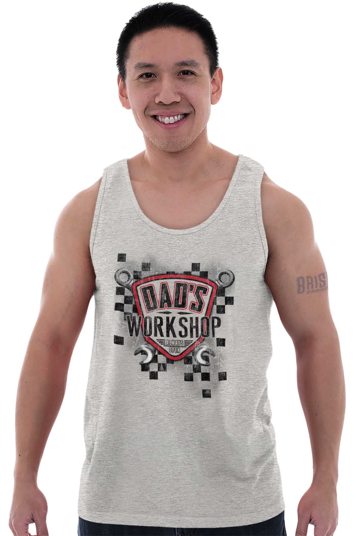 Dad's Workshop Father's Day Tools Tank Top Sleeveless Tee Men Brisco ...