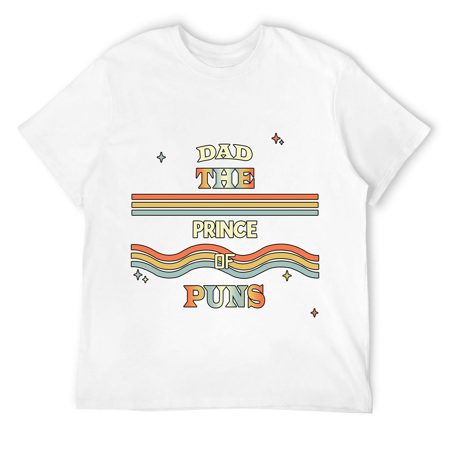 Dad the prince of puns Comfortable for Father Grandpa Daddy O Neck Men ...