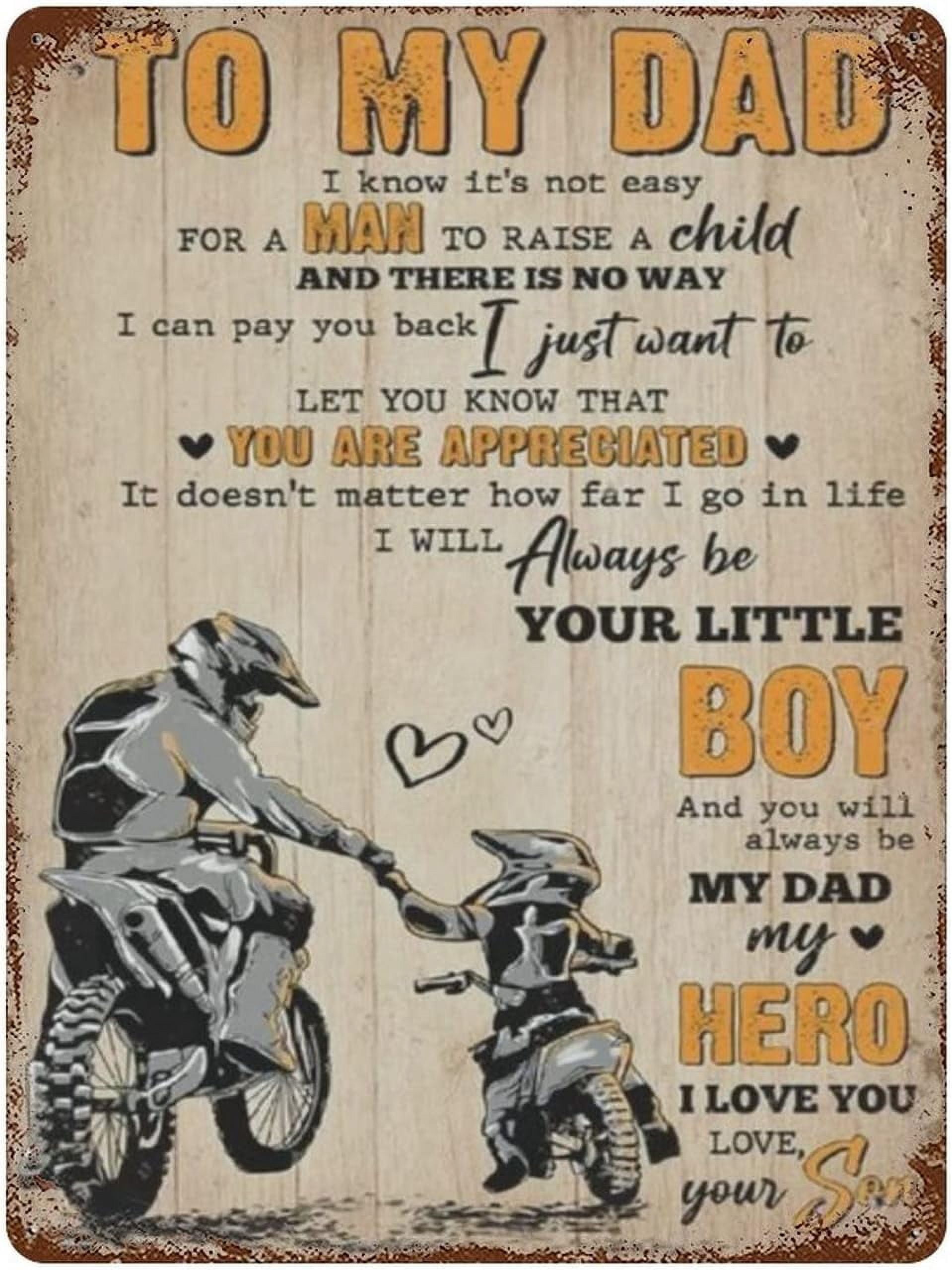 to My Dad tin Sign Art Dirt Bike Dad Poster Father's Day tin Sign Gift ...