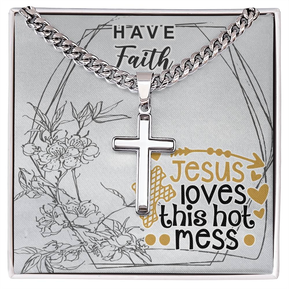 Dad to Son Gifts Cross Necklace Chain Bible Verse - Jesus Loves This ...