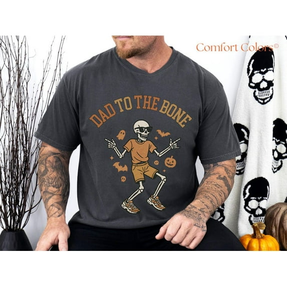 Dad to the Bone Halloween Shirt, Funny Skeleton Dad Tee, Dancing ...