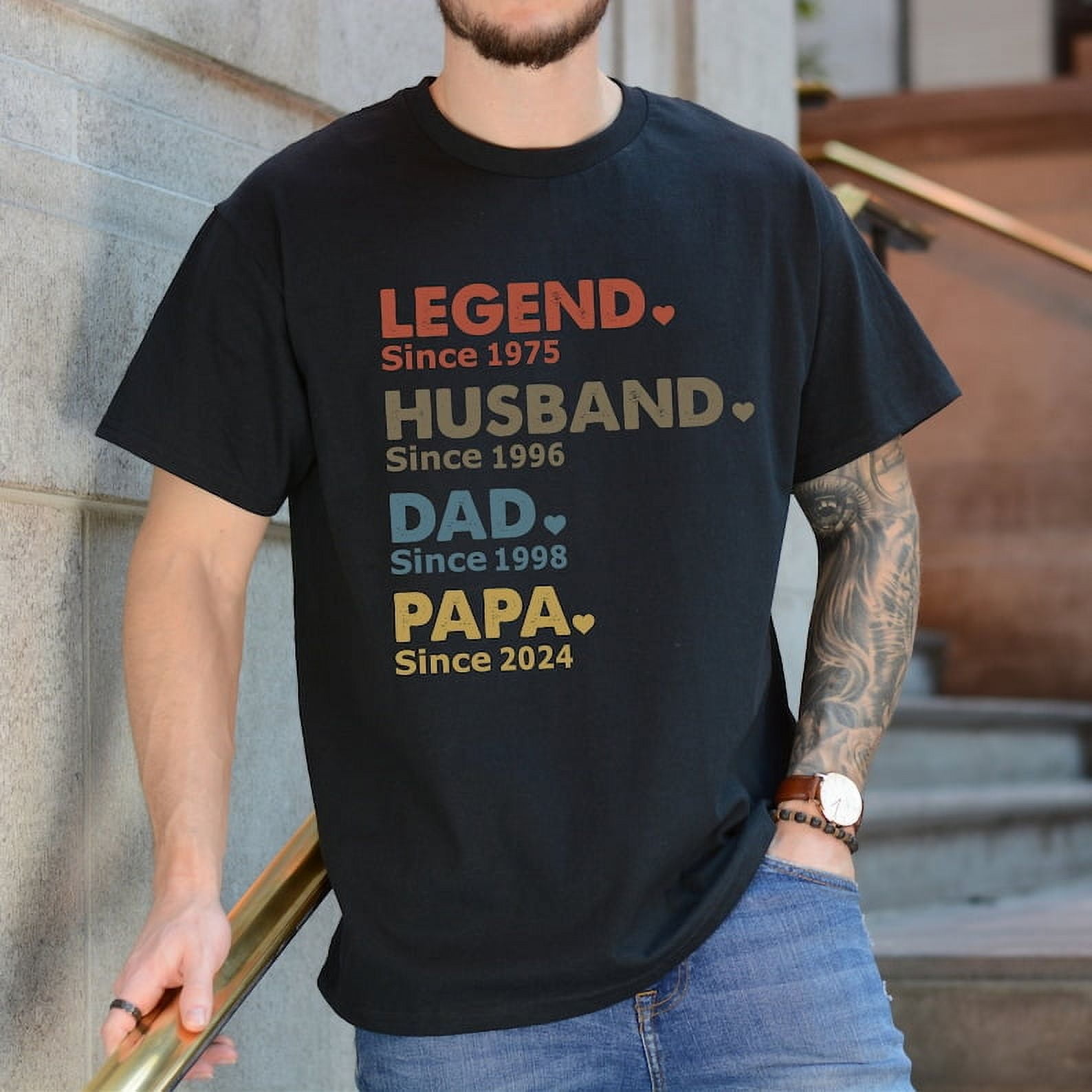 Dad with Years Shirt, Papa With Year, Gift For Husband, Father's Day ...