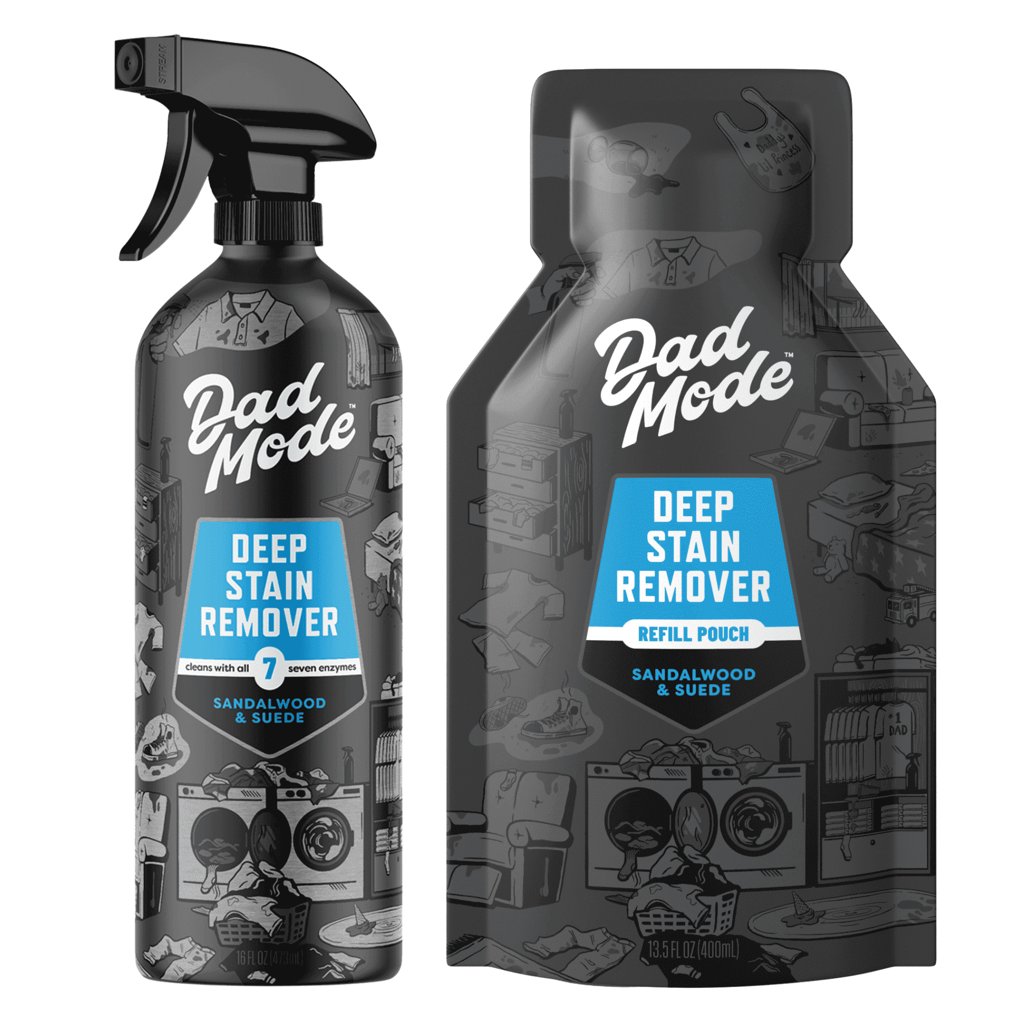 DadMode Deep Laundry Stain Remover Spray | 7-Enzyme Mess & Odor ...