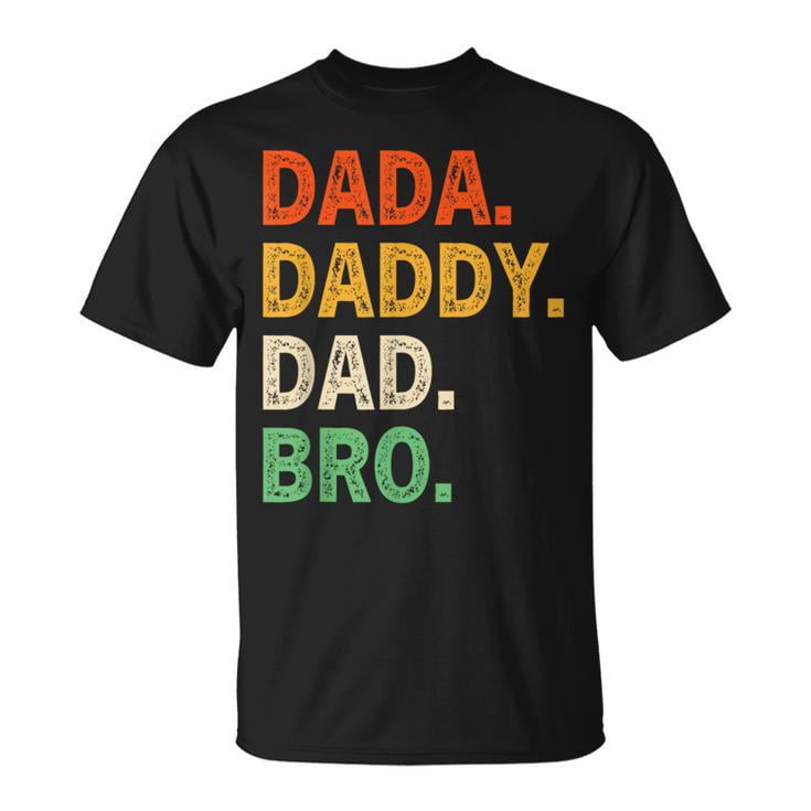 Dada Daddy Dad Bro Fathers Day Retro Vintage T-Shirt, Funny Graphic Tee ...