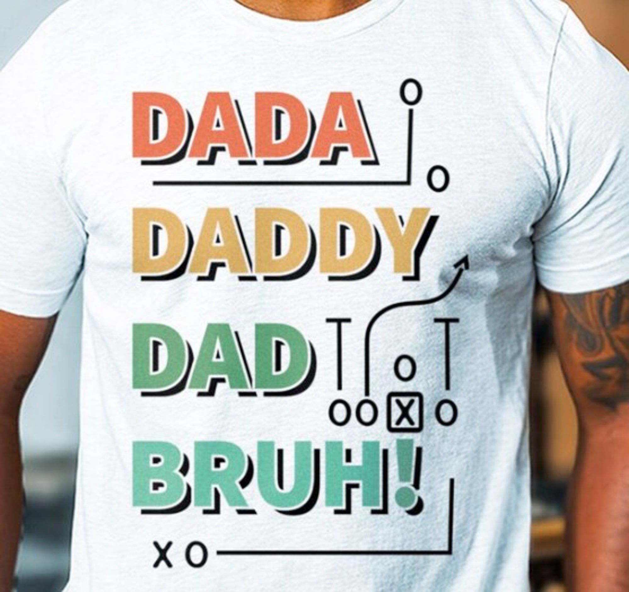 Dada Daddy Dad Bruh Tee, Pre-Shrunk and Retail Fit T-Shirt, Cotton ...