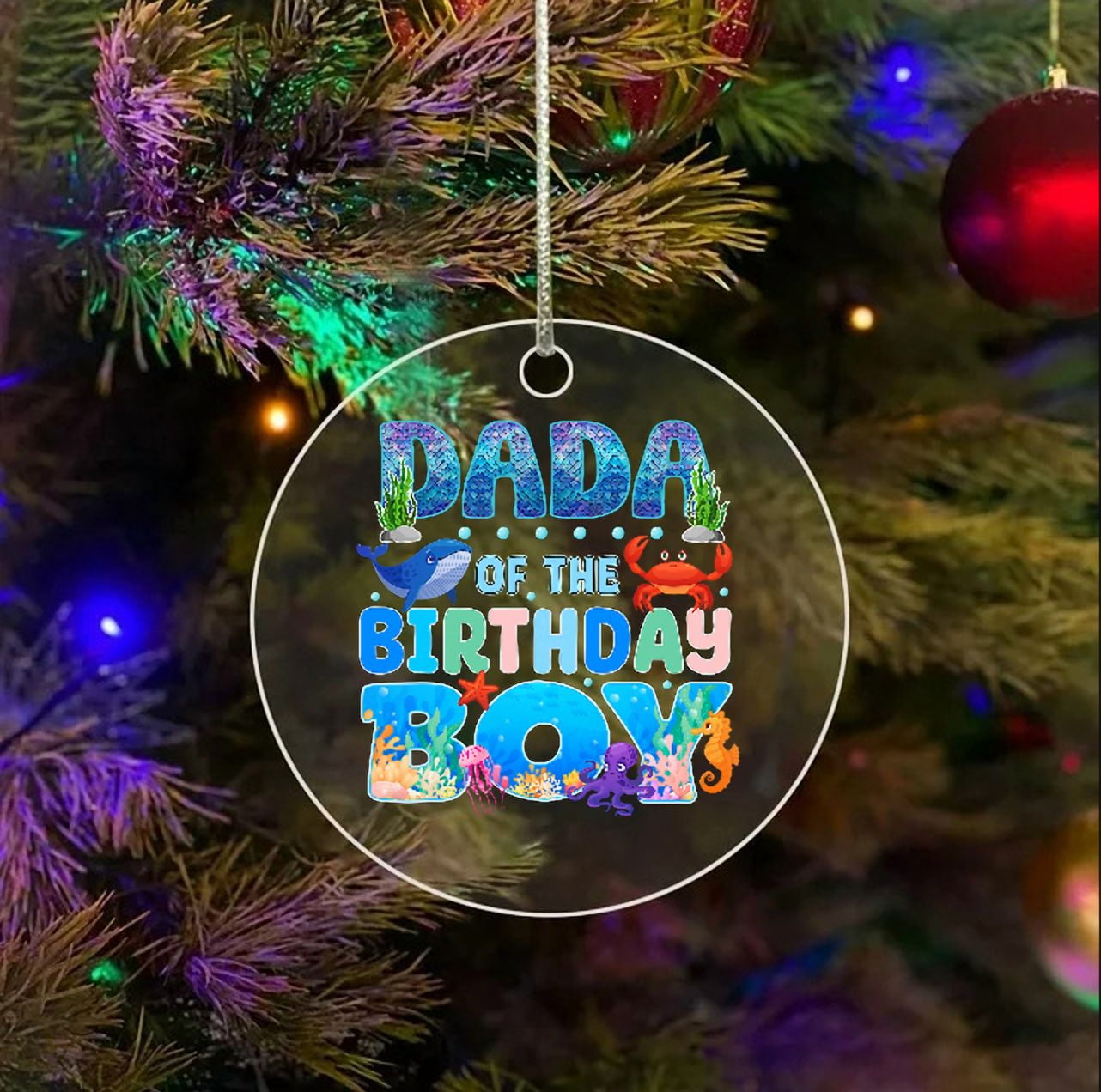Dada Of The Birthday Boy Aquarium Sea Animals (1) Ornament, Home ...