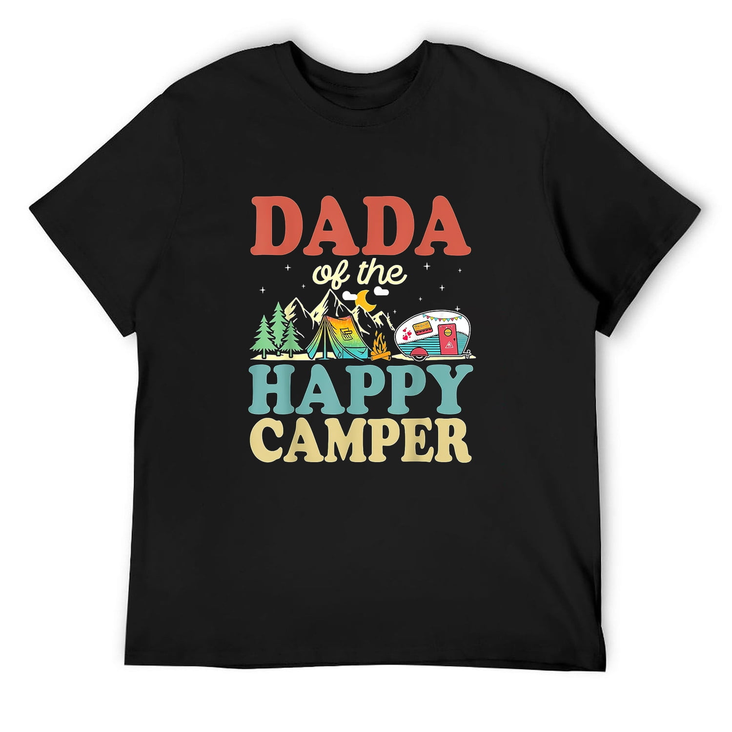 Dada Of The Happy Camper First Birthday Camping Family T-Shirt Black XL ...