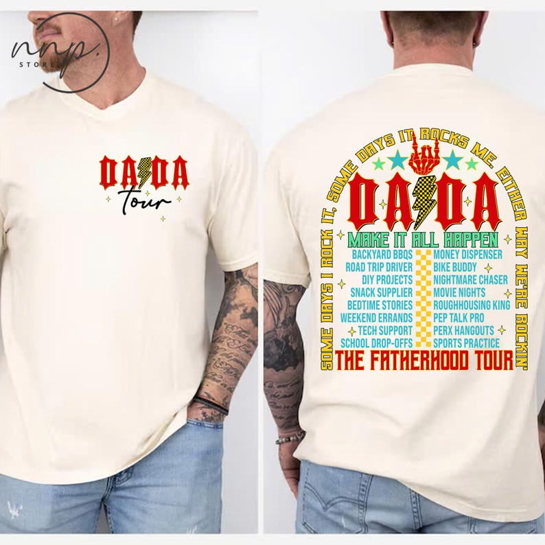Dada the fatherhood tour T-shirt, Gift For Dada, Front And Back Shirt ...