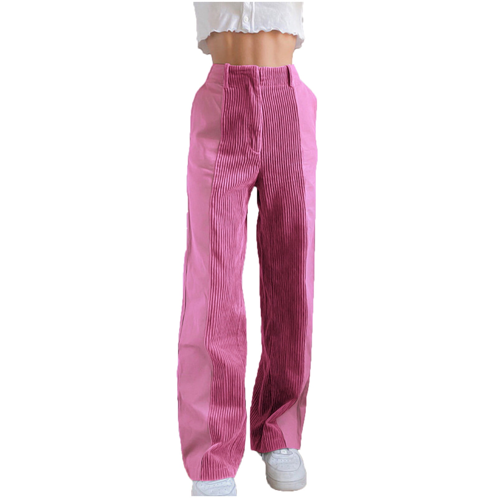 Dadaria High Waisted Cargo Pants Women High Waist Slim Corduroy ...