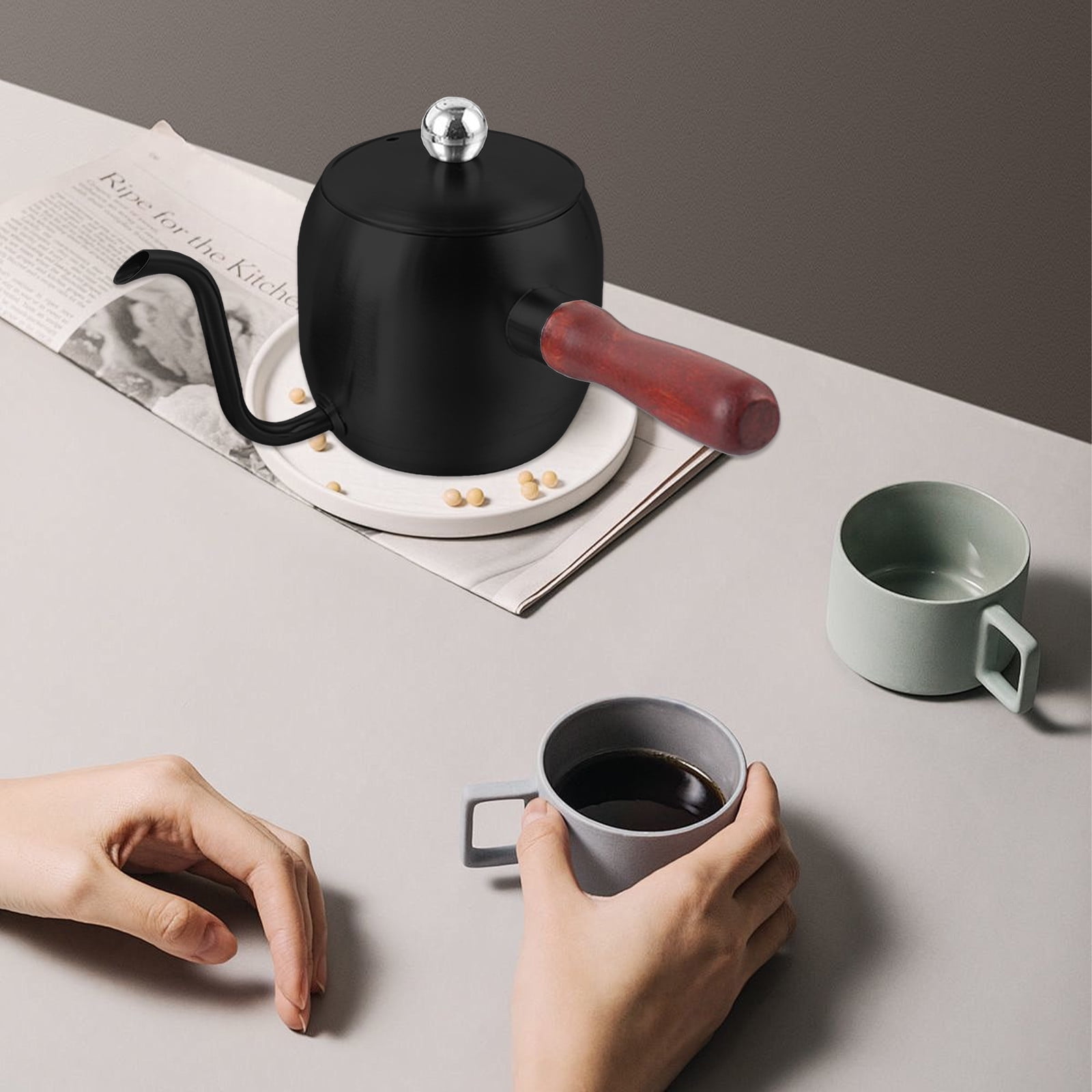 Dadatutu Coffee Kettle Mini 16Oz Kettle with Lid & Handle, Long Narrow ...