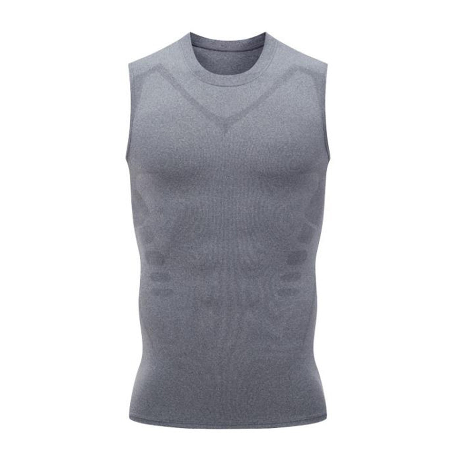 Dadatutu Compression Shirts for Men, Men Slimming Body Shaper Ionic ...