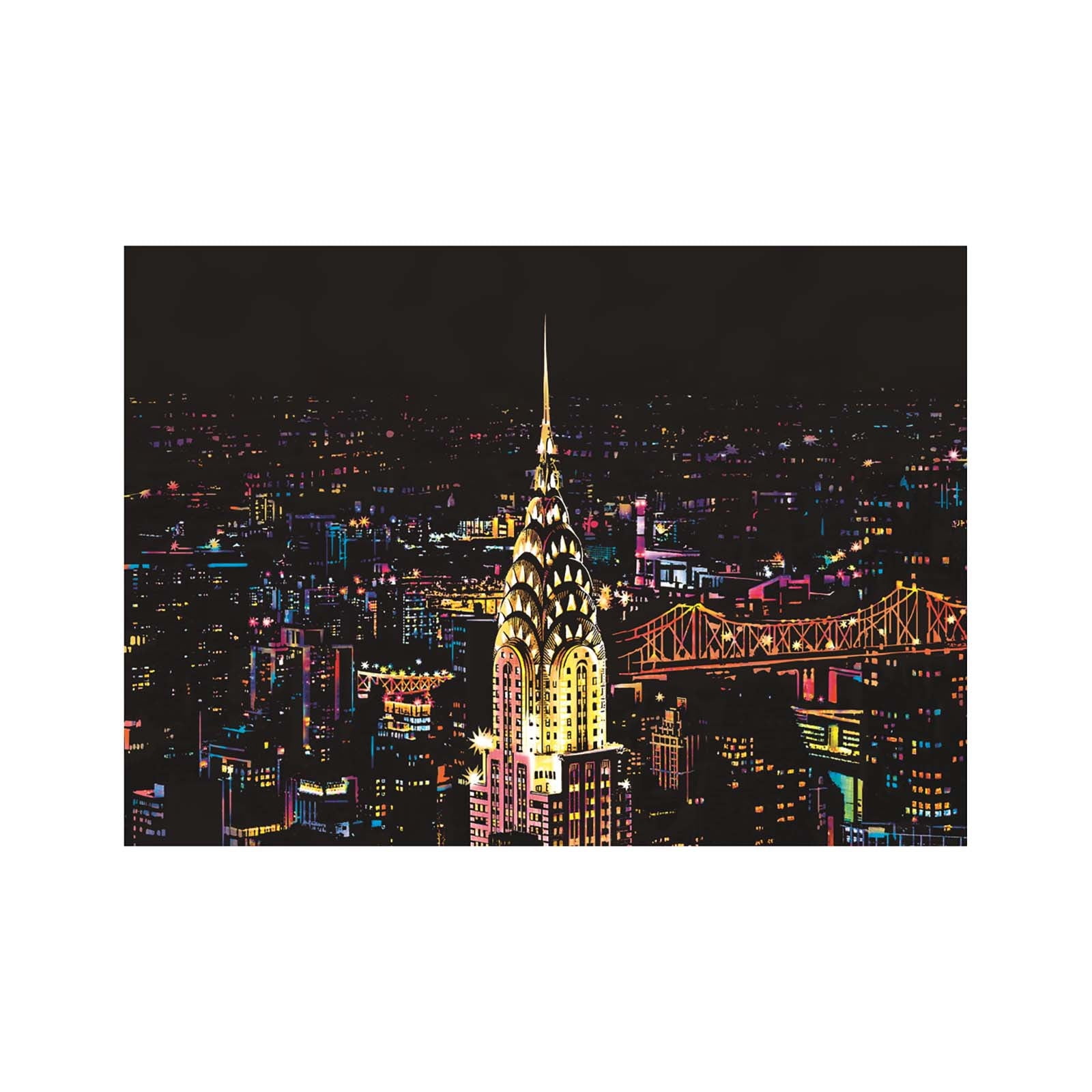 Dadatutu DIY Scratching City Night Scenery Scratch Art Paper, Rainbow ...