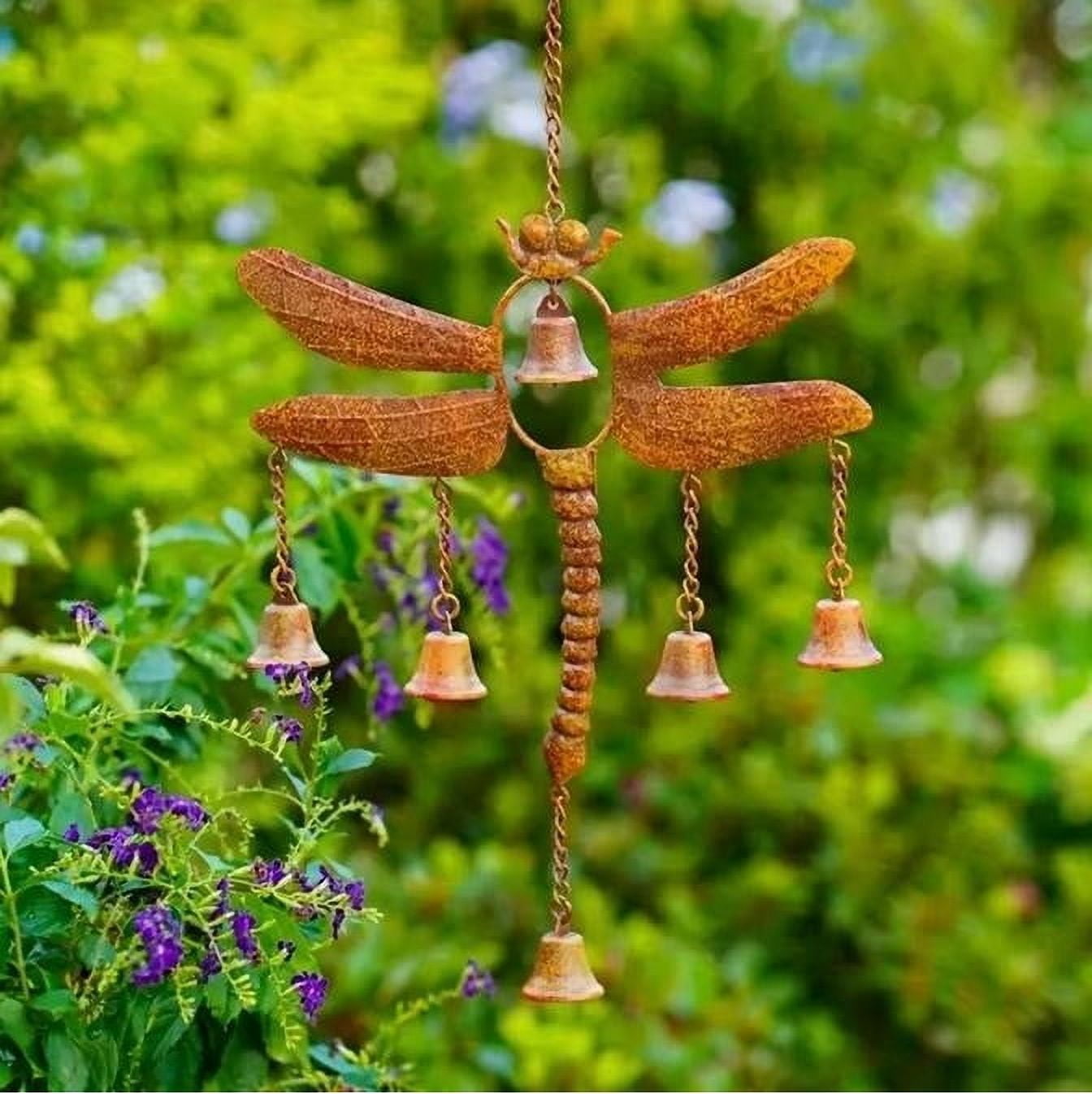 Dadatutu Dragonfly Wind Chimes - Metal Windcatcher with 6-Tube Bell ...
