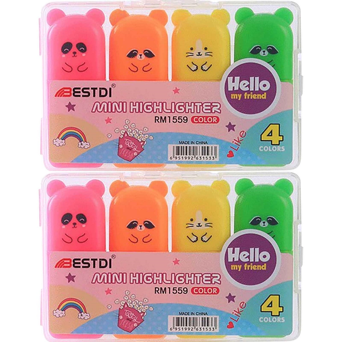Dadatutu Mini Highlighter, Chisel Tip Marker Pen, Mini Cute Cartoon ...