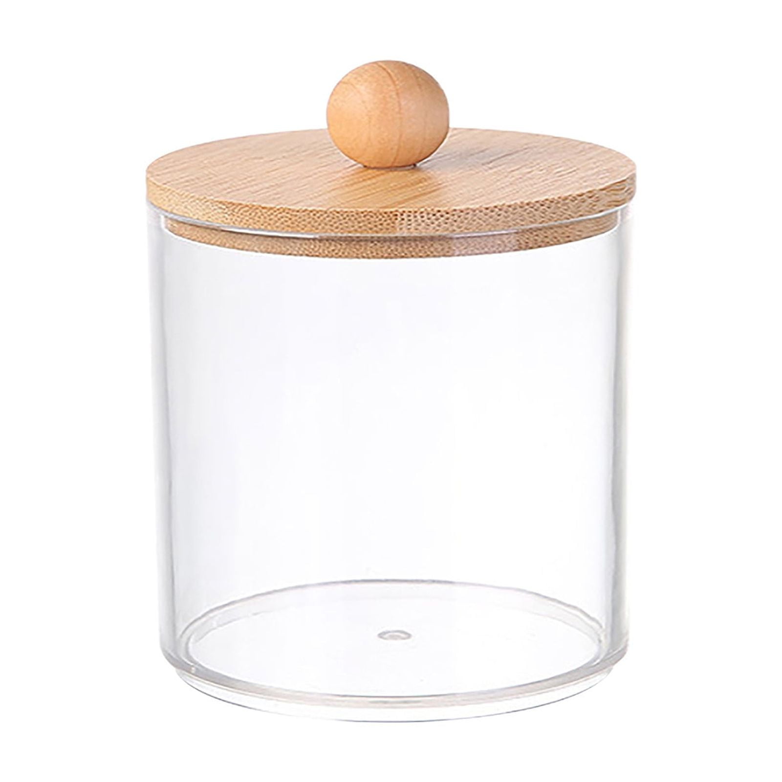 Dadatutu Q tip Holder Dispenser with Bamboo Lids, Clear Plastic ...