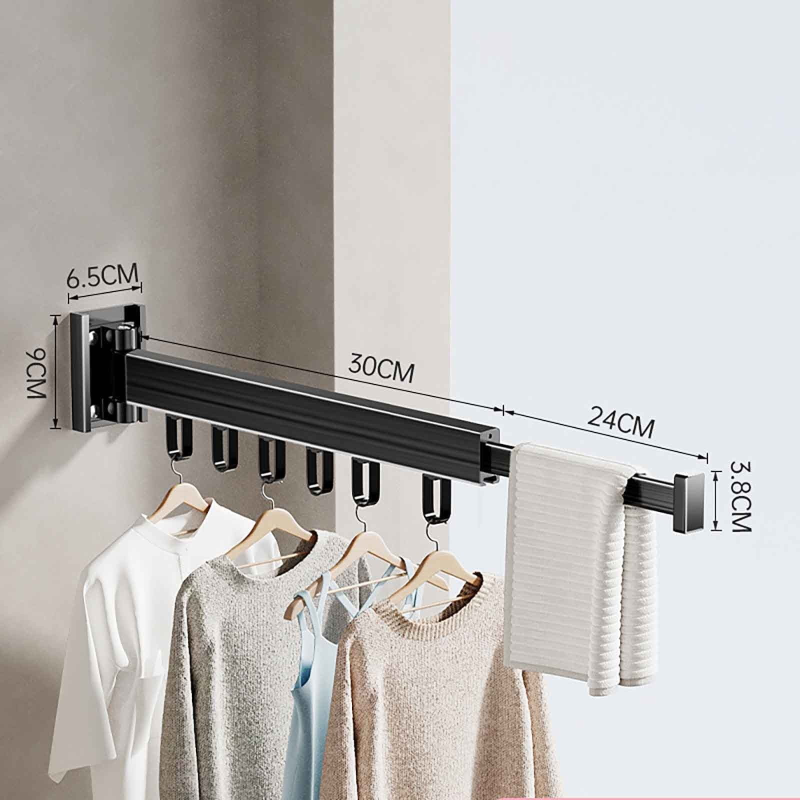 Dadatutu Retractable Clothes Rack, Wall Mount Space Saver for Balcony ...
