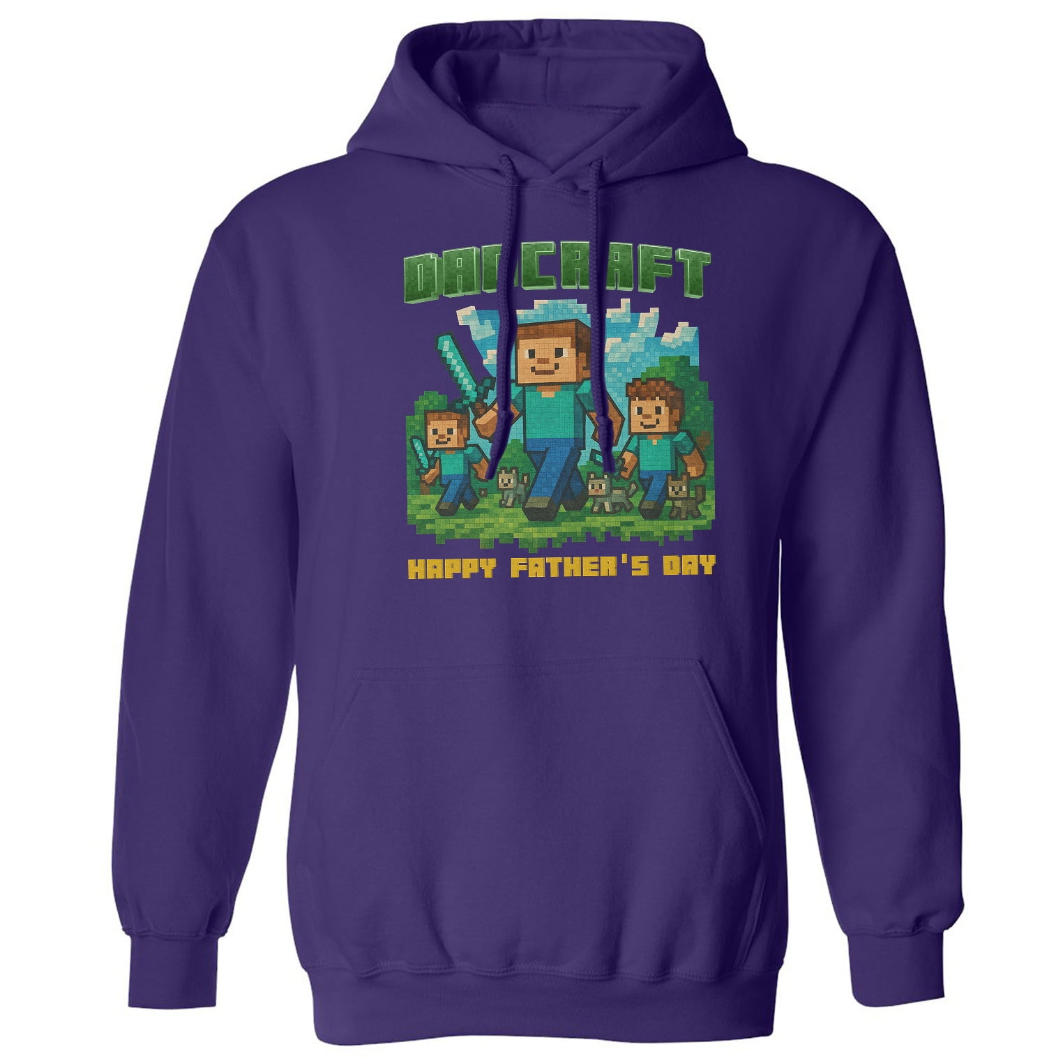 Dadcraft - Happy Father’s Day Funny Pixel Game Dad Unisex Hooded ...