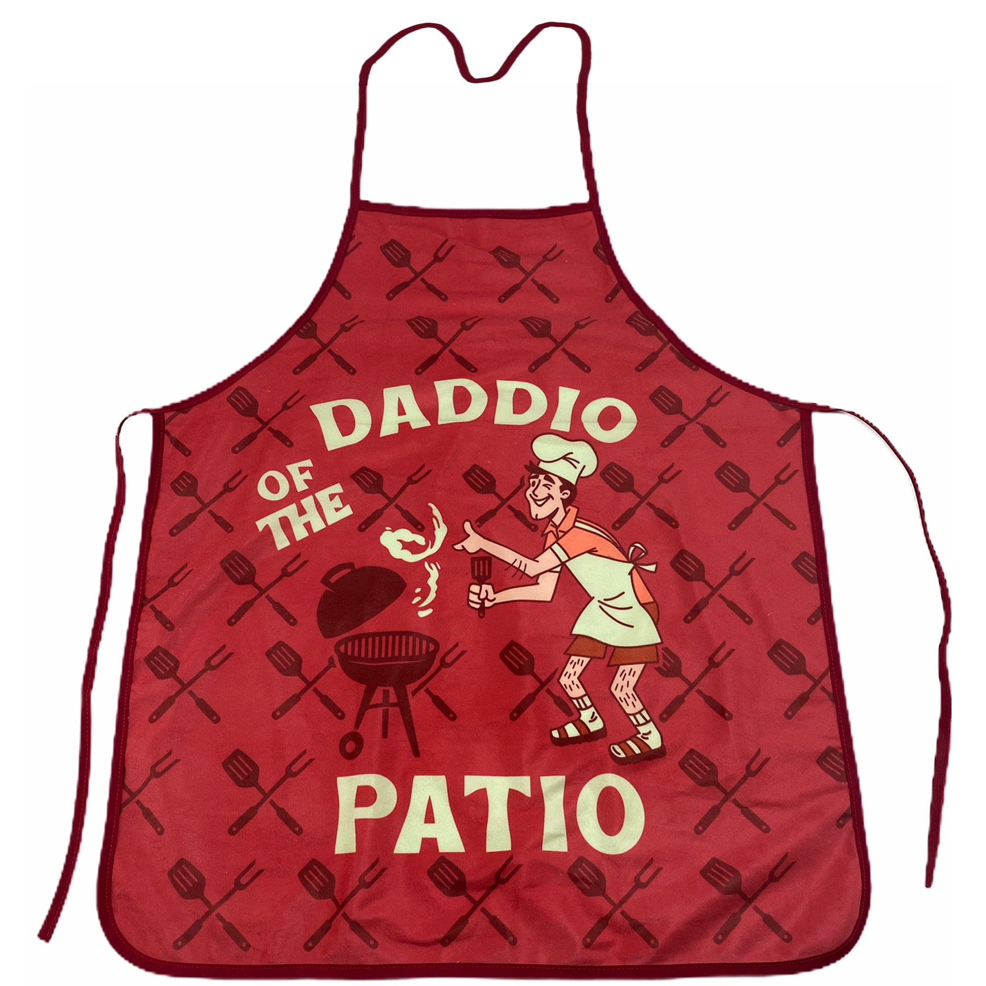 Daddio of the Patio Apron Funny Backyard Bar-B-Que Grilling Kitchen ...