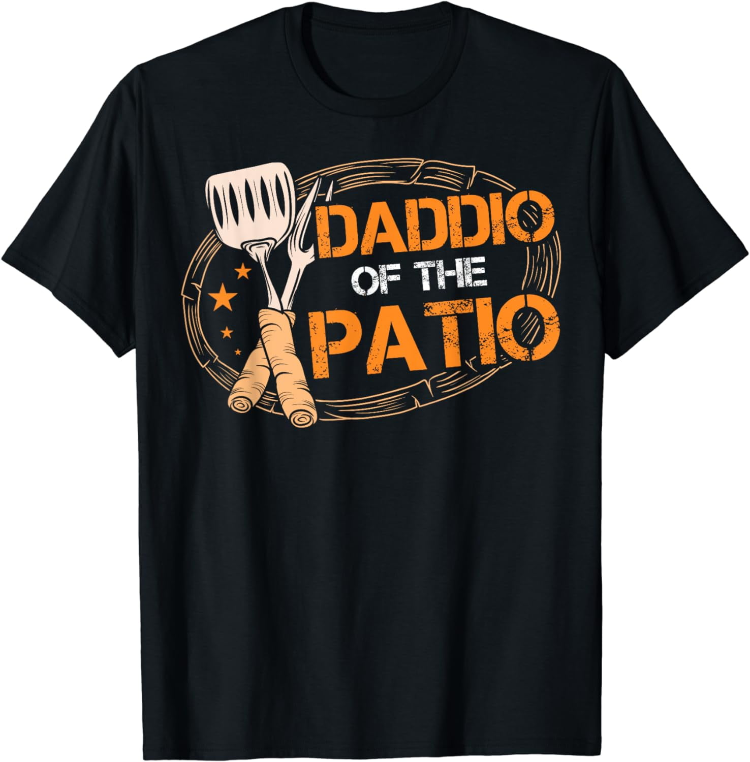 Daddio Of The Patio Grilling Sausage BBQ Barbecue Top Grill T-Shirt ...