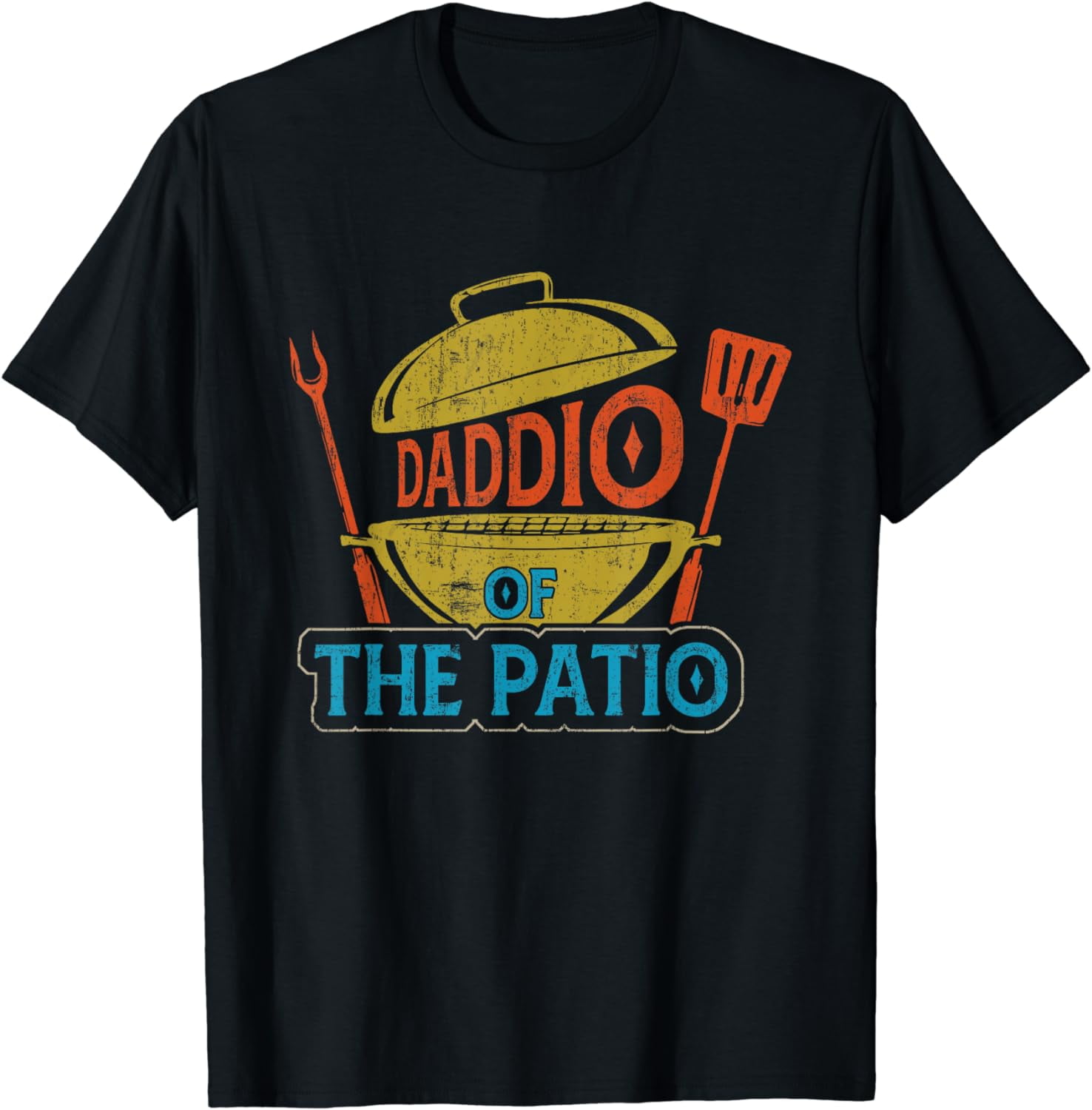 Daddio Of The Patio Vintage BBQ Grill Barbecue Father's Day T-Shirt ...