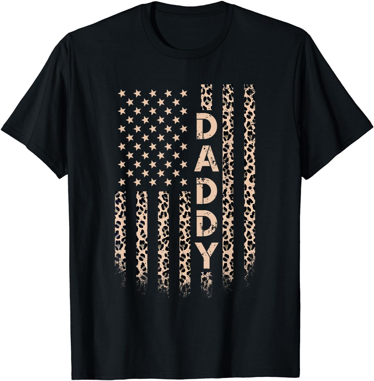 Daddy American Flag USA Leopard Print Dad T-Shirt - Walmart.com