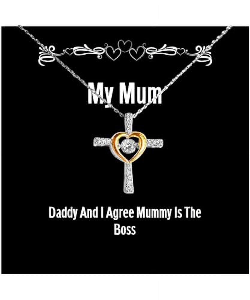 Daddy And I Agree Mummy Is The Boss Cross Dancing Necklace, Mum Jewelry ...