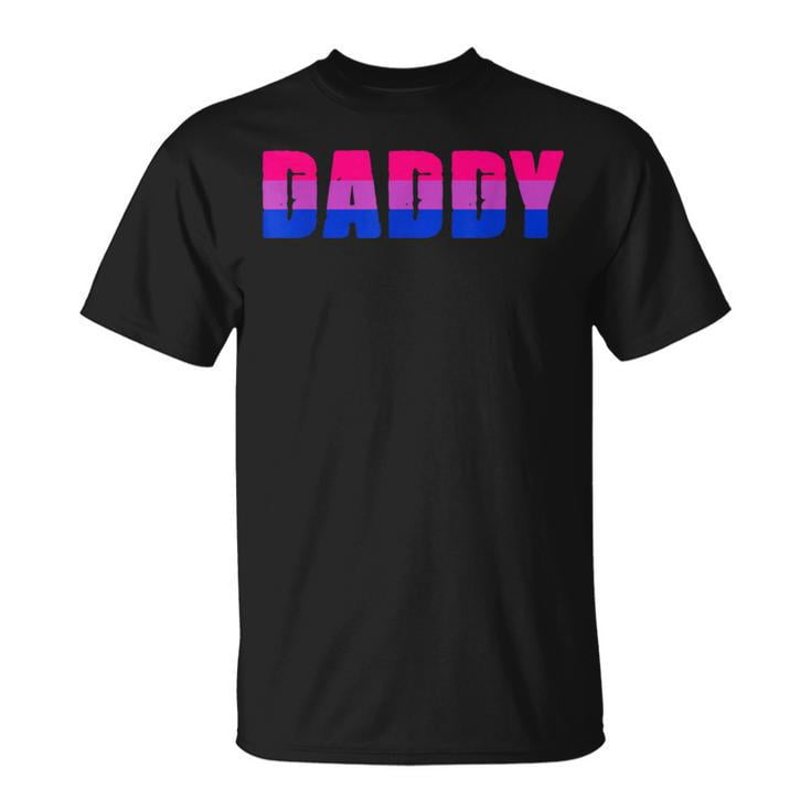 Daddy Bisexual Pride Month LGBTQ Fathers Day Rainbow Flag T-Shirt ...