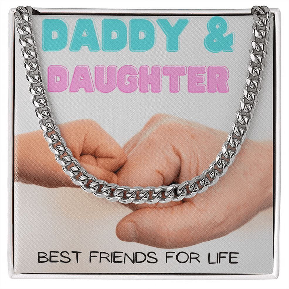 Daddy & Daughter Fist Bump/ Cuban Link Chain Standard Box - Walmart.com