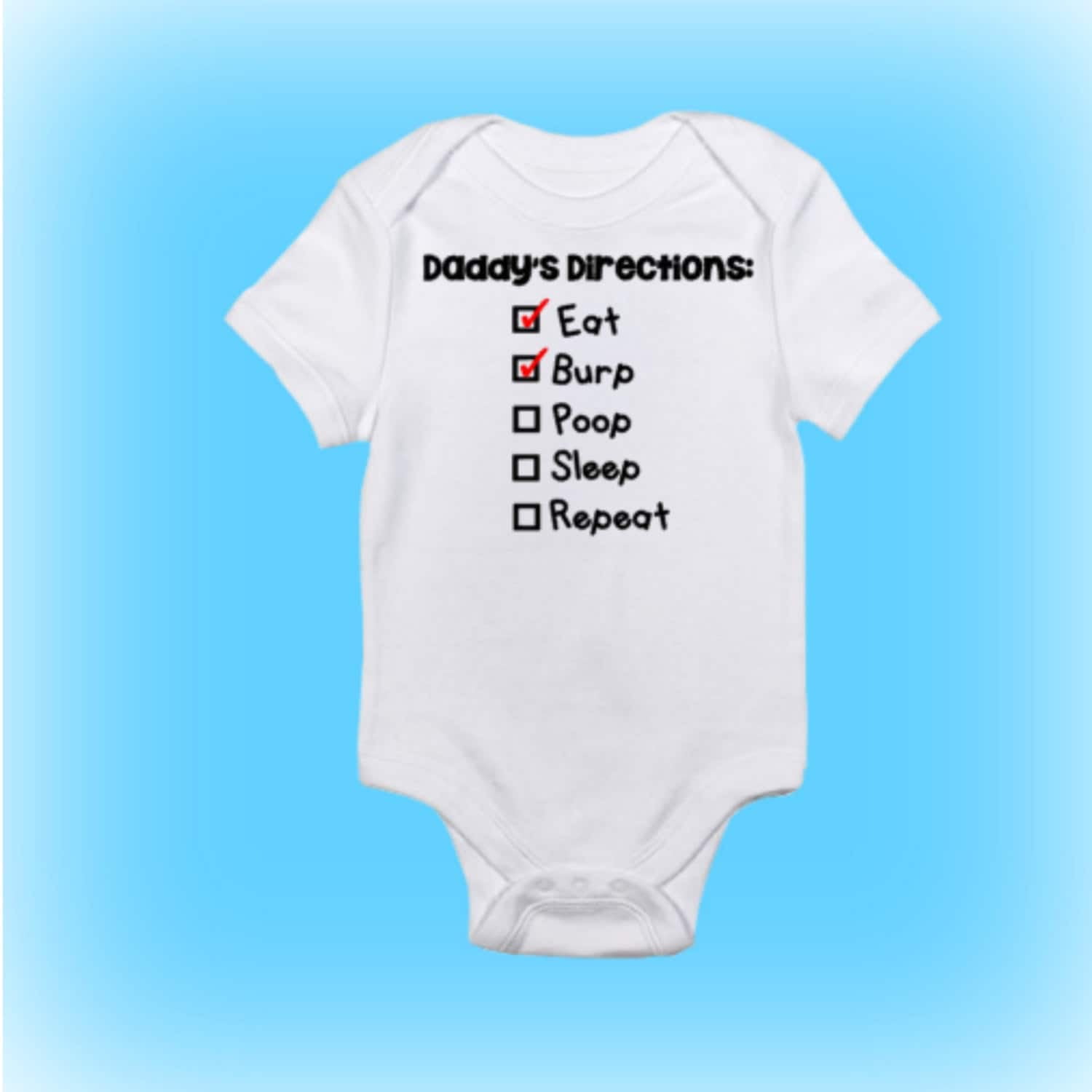 Daddy Directions Themed Onesie - Unique Shower Gift - Baby Directions ...