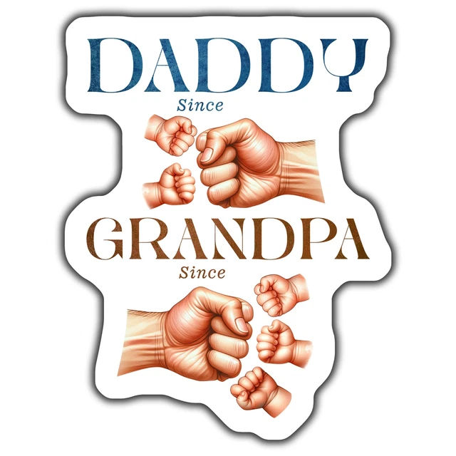 Daddy Grandpa Fist Bump Sticker Family Stickers Unique Fathers Day Gift ...