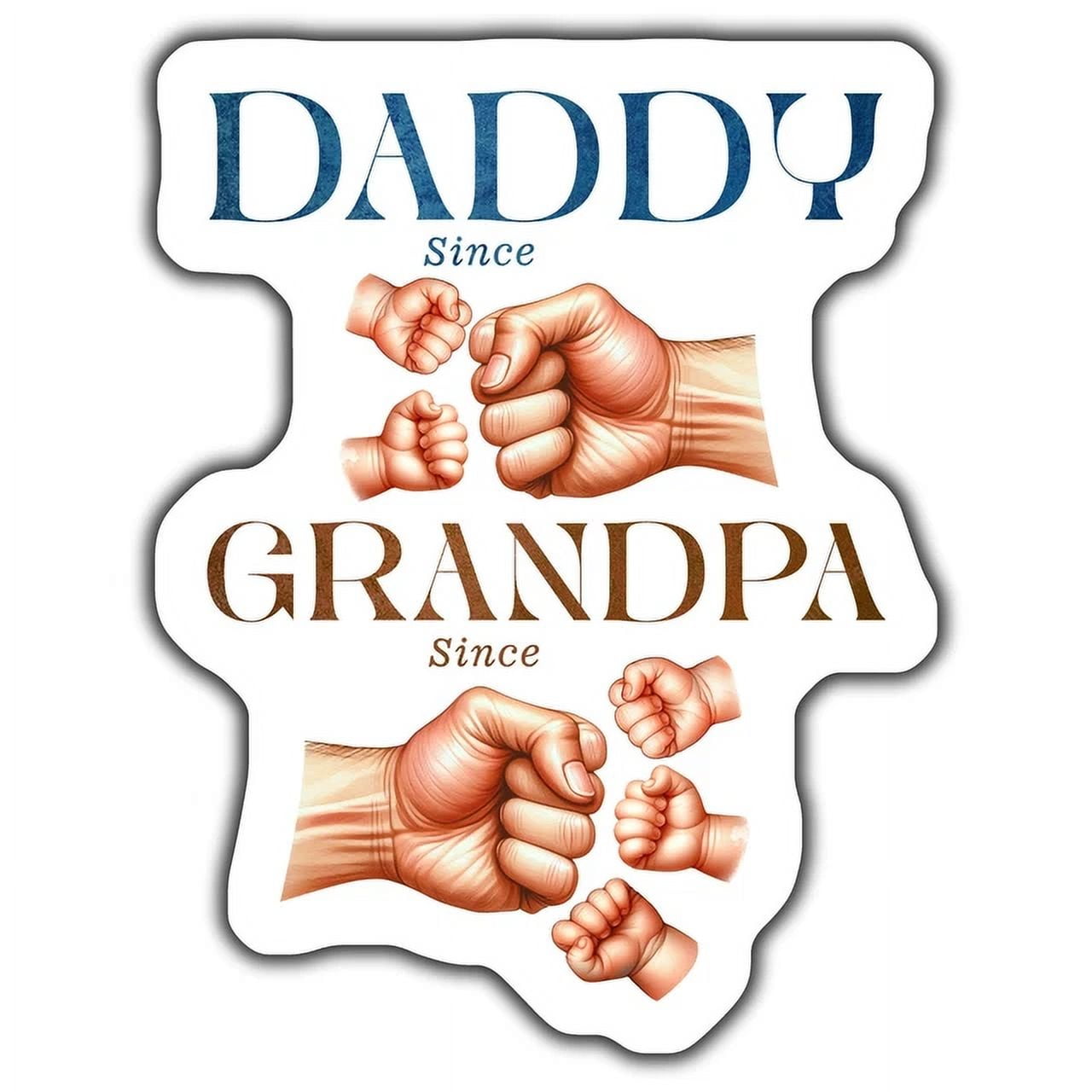 Daddy Grandpa Fist Bump Sticker Family Stickers Unique Fathers Day Gift ...