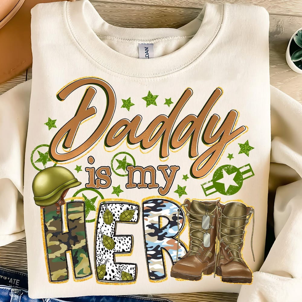 Daddy Is My Hero Shirt, Military Dad Shirt, Army Dad Shirt, Soldier Dad ...