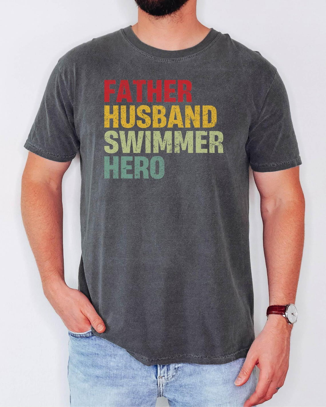 Daddy Husband Swimmer Hero, Fathers Day Gift For Dad Daddy Papa Gift ...