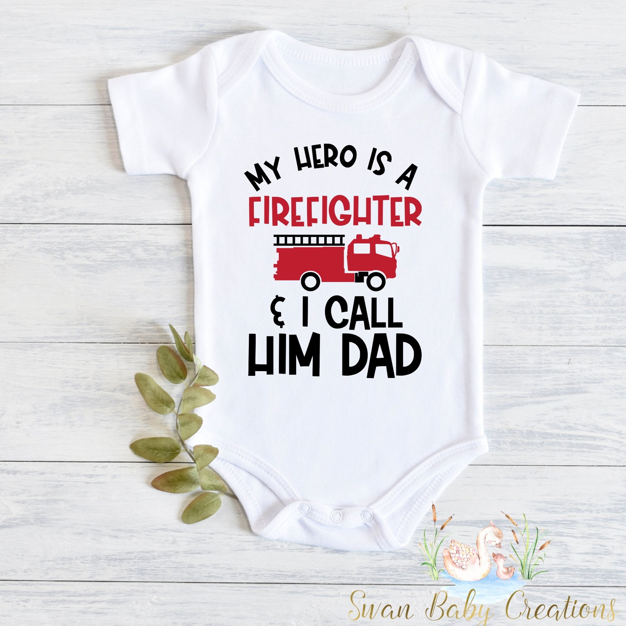 Daddy Is My Hero Bodysuit - Firefighter Gift, Firefighter Newborn ...