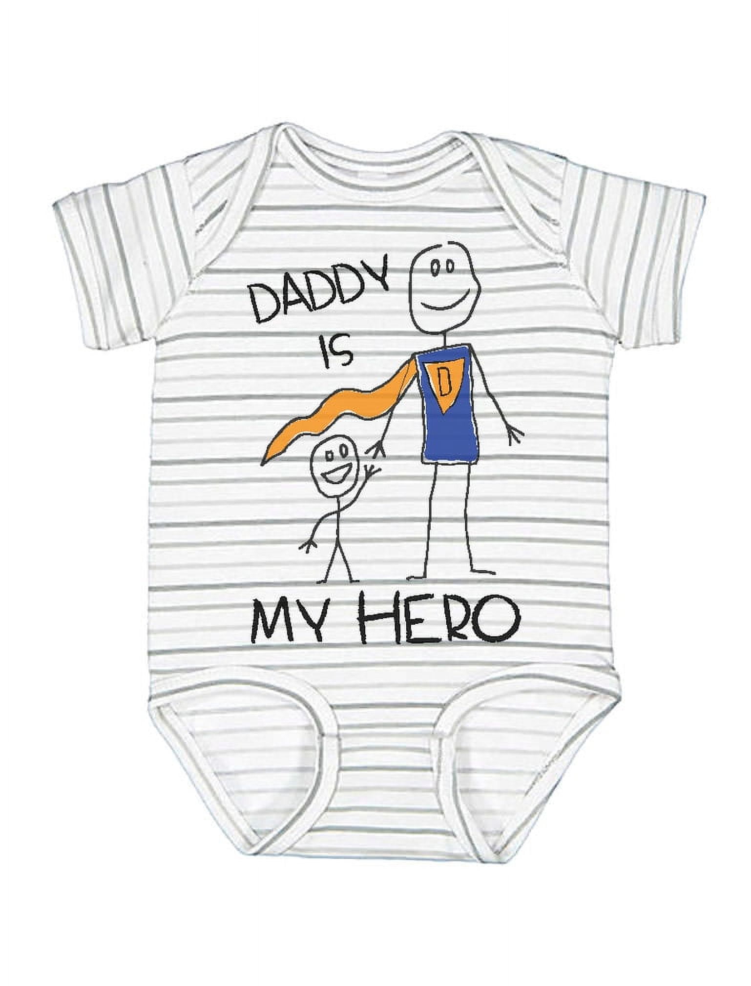 Daddy Is My Hero Fathers Day Baby Boy Girl Outfit New Dad Gifts I Love ...