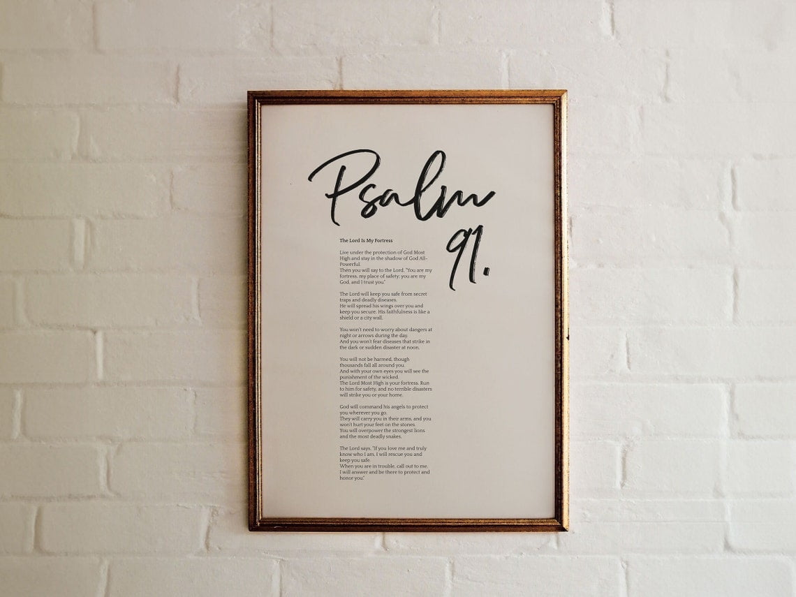 Psalm 91 Cev Handwritten Scripture Art For Home, Christian Modern ...