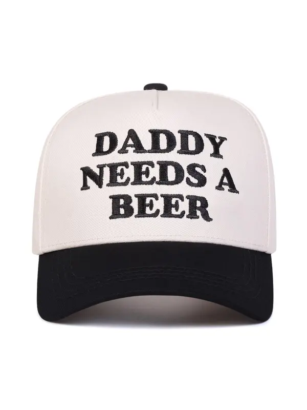 Daddy Needs A Beer Embroidered Trucker Hat, Funny Adjustable Snapback ...