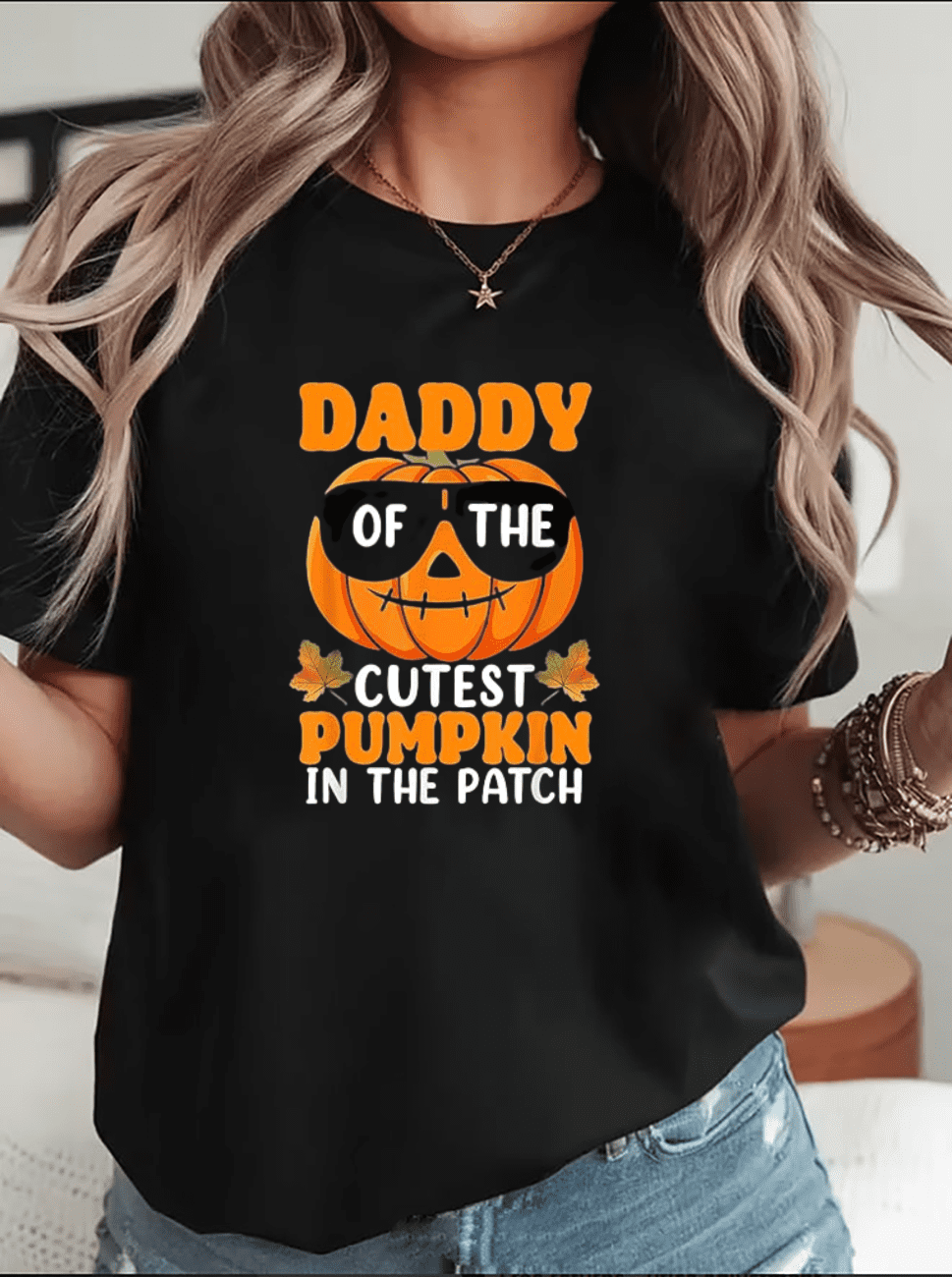 Daddy Of The Cutest Pumpkin In The Patch Halloween Family Unisex T ...