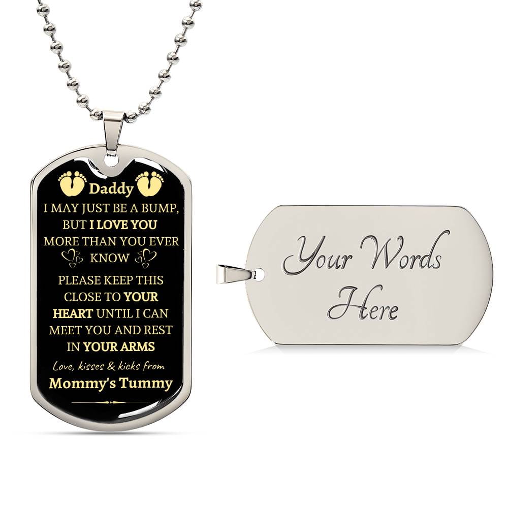 To My Daddy To Be Personalized Gift, Dad To Be Dog Tag Necklace - Happy Birthday Daddy To Be ...