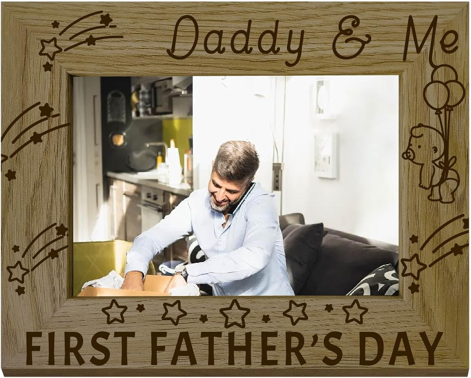 Daddy Photo Frame Wooden Picture Frame Vertical Natural Wood Photo ...