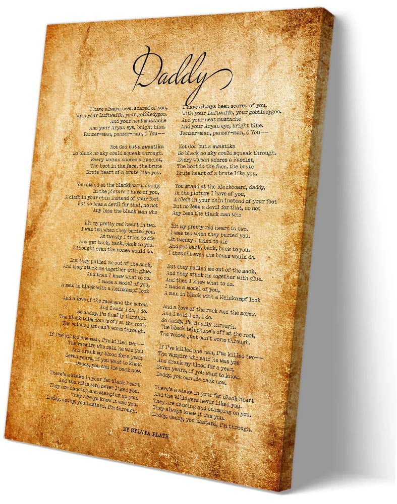 Daddy Poem Wall Decor Sylvia Plath Quotes Wall Art Poetry Poster Prints ...