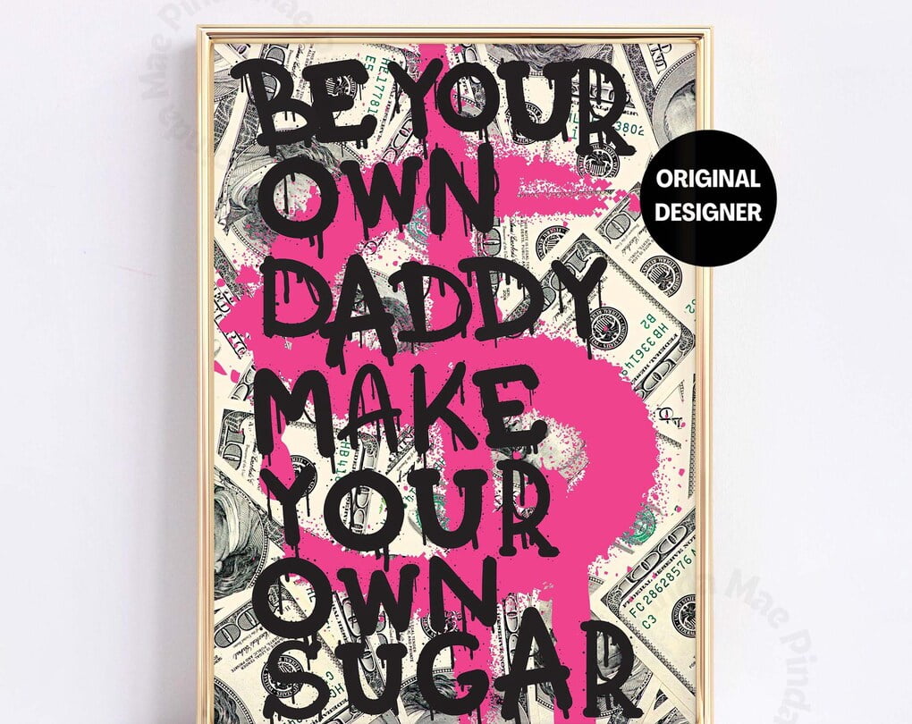 Be Your Own Daddy Poster Pink Retro Wall Art, Feminist Print, Trendy ...