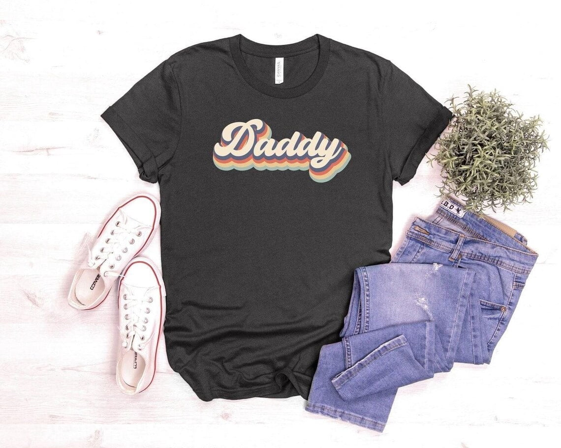 Daddy Retro T-shirt, Cool Daddy Shirt, Daddy Birthday Tee, for New ...