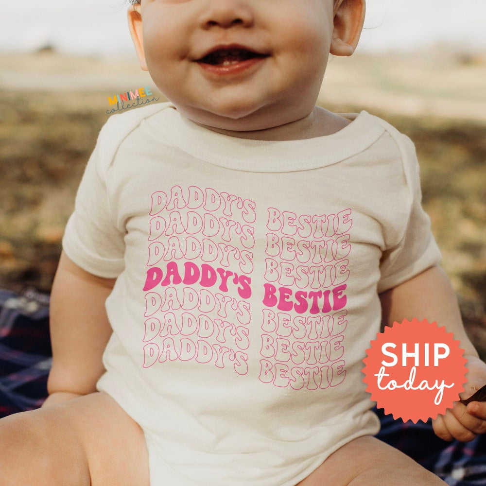 Daddy'S Bestie Onesie For, Cute Papa'S Bestie Outfit, Father'S Day Wear ...