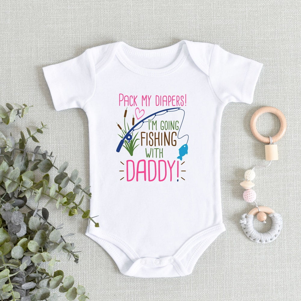 Daddy'S Fishing Buddy Baby Bodysuit, New Fishing Buddy, Pack My Diapers ...