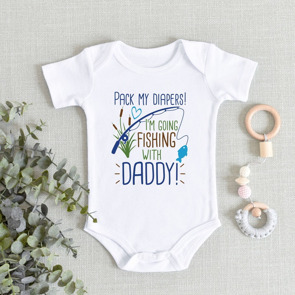 Daddy'S Fishing Buddy Baby Bodysuit, New Fishing Buddy, Pack My Diapers ...