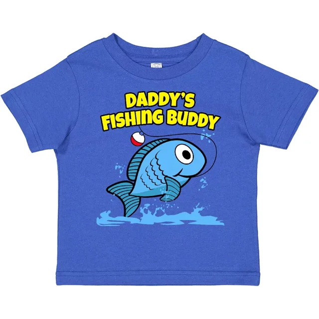 Daddy'S Fishing Buddy (Blue) Toddler T-Shirt Fathers Day Dad Fish Gift ...