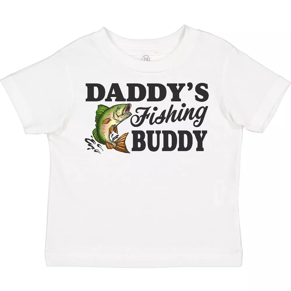 Daddy'S Fishing Buddy Toddler T-Shirt Kids Little Fish Illustration I ...